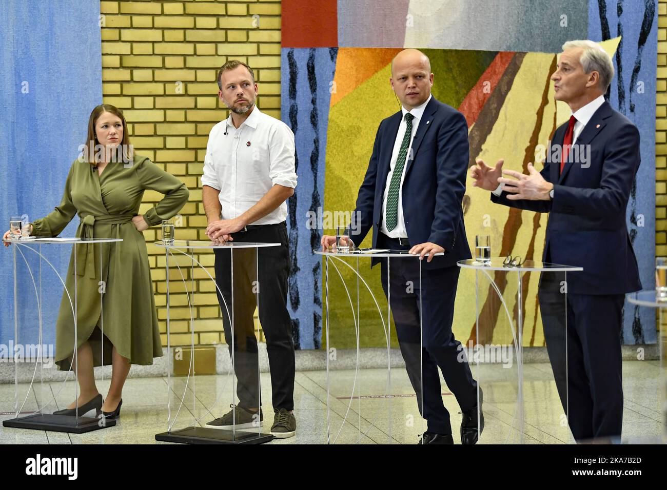 Oslo 20210914. (L-R) Une Aina Bastholm, (Green), Audun Lysbakken ...