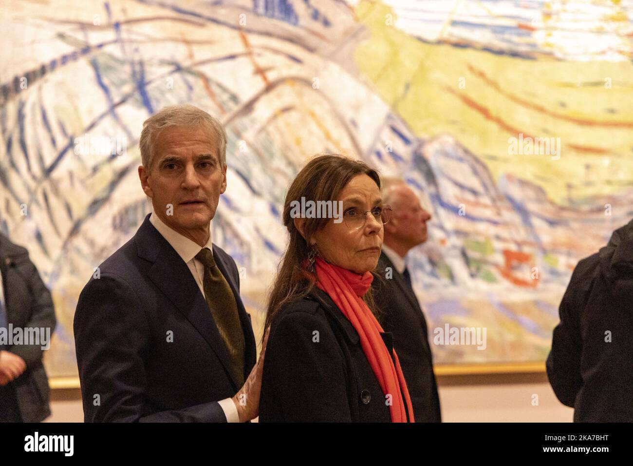 Oslo, Norway 20211104. Prime Minister Jonas Gahr Stoere with his wife ...