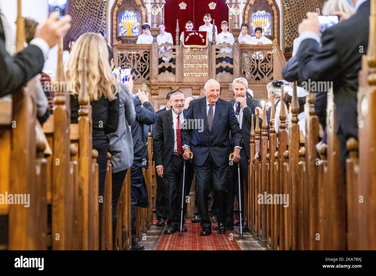 Oslo 20211125. Chief Rabbi Michael Melchior follows King Harald after ...