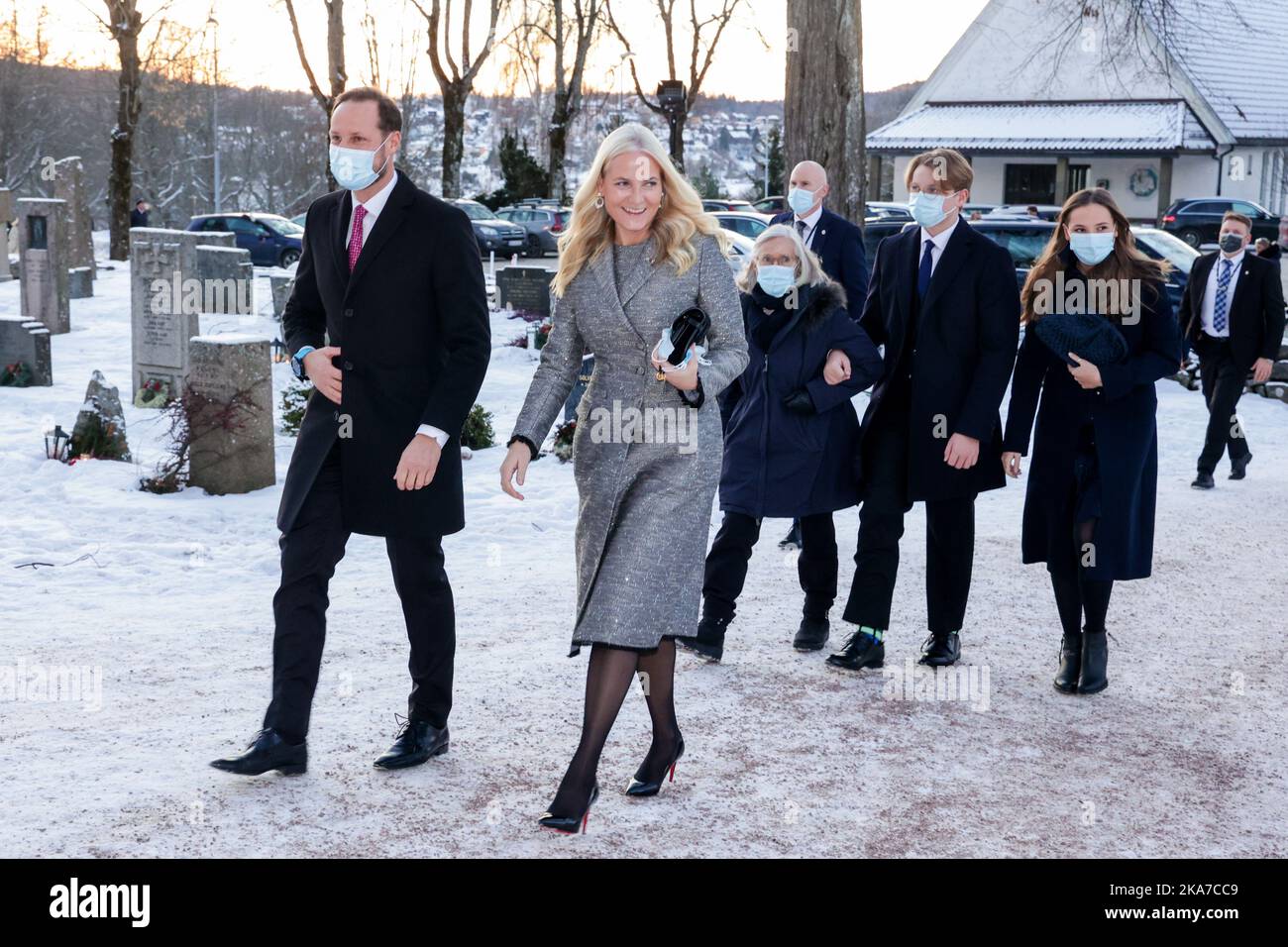 Asker 20211224. Crown Prince Haakon, Crown Princess Mette-Marit, Marit ...
