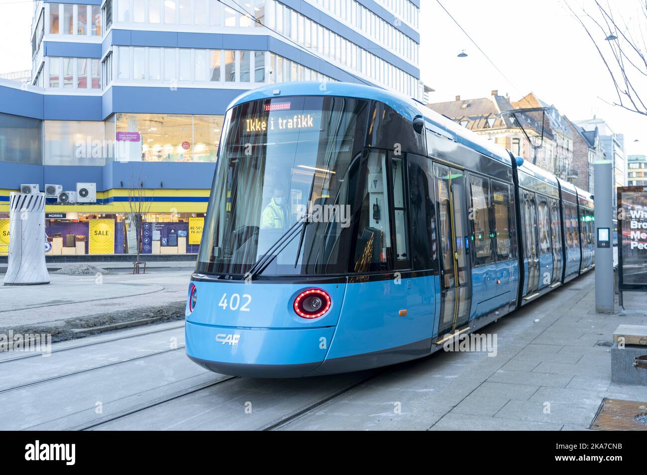 Oslo 20220117. The new SL 18 trams are ready to start test running in ...