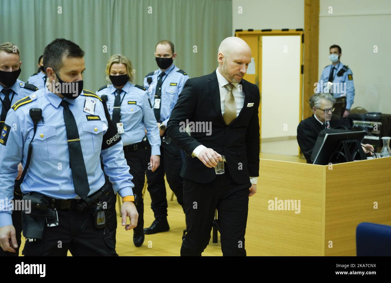 Skien 20220118. Anders Behring Breivik, convicted of terrorism, in the ...