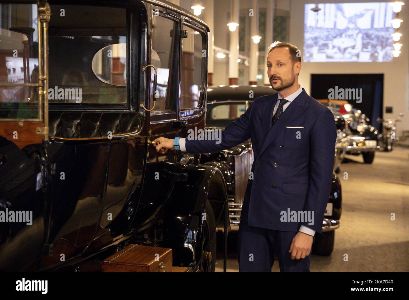 Oslo 20220210. The Crown Prince opens the exhibition â€œThe King's Cars ...