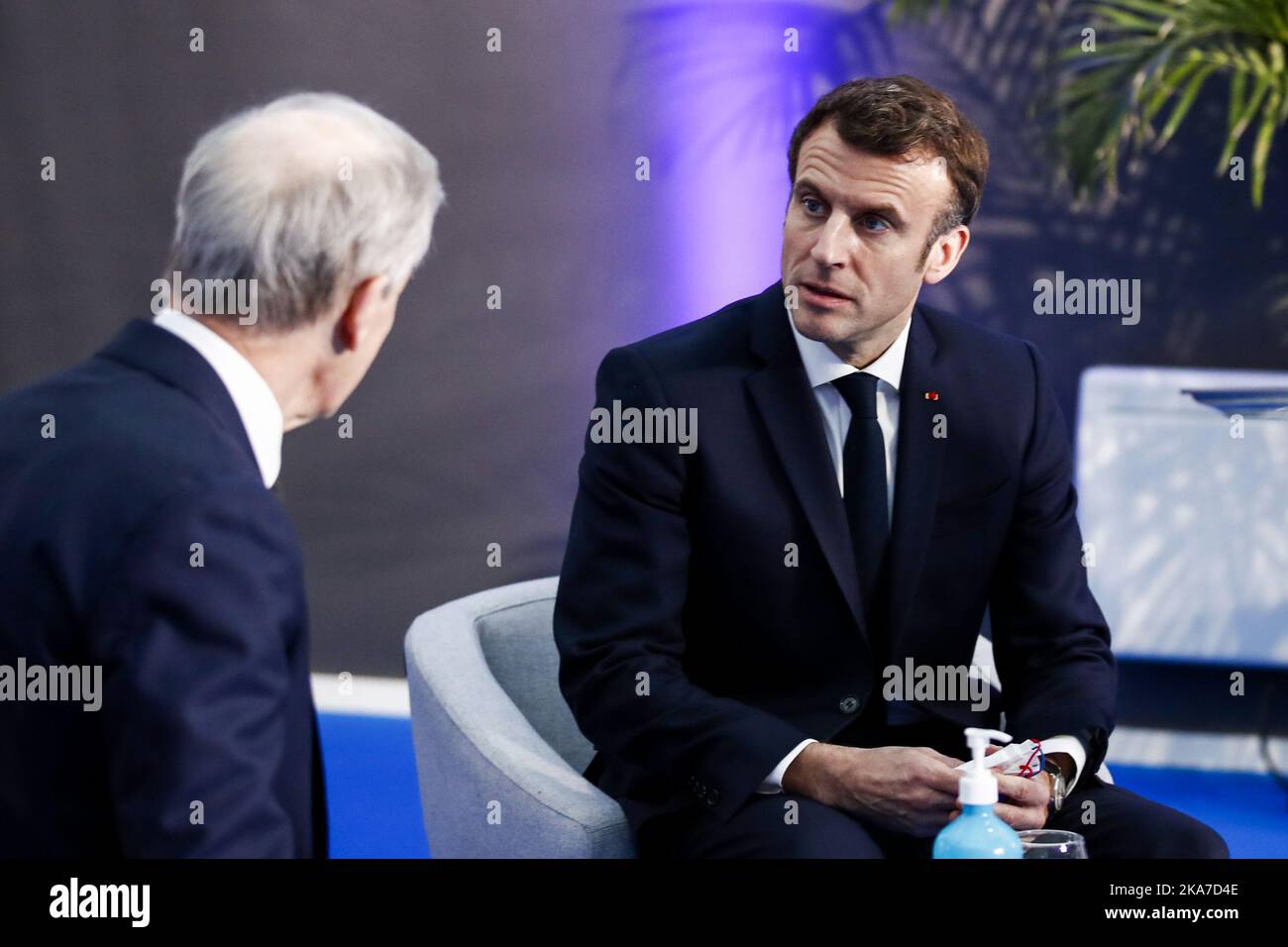 Brest, France 20220211. Norway's Prime Minister Jonas Gahr StÃ¸re ...
