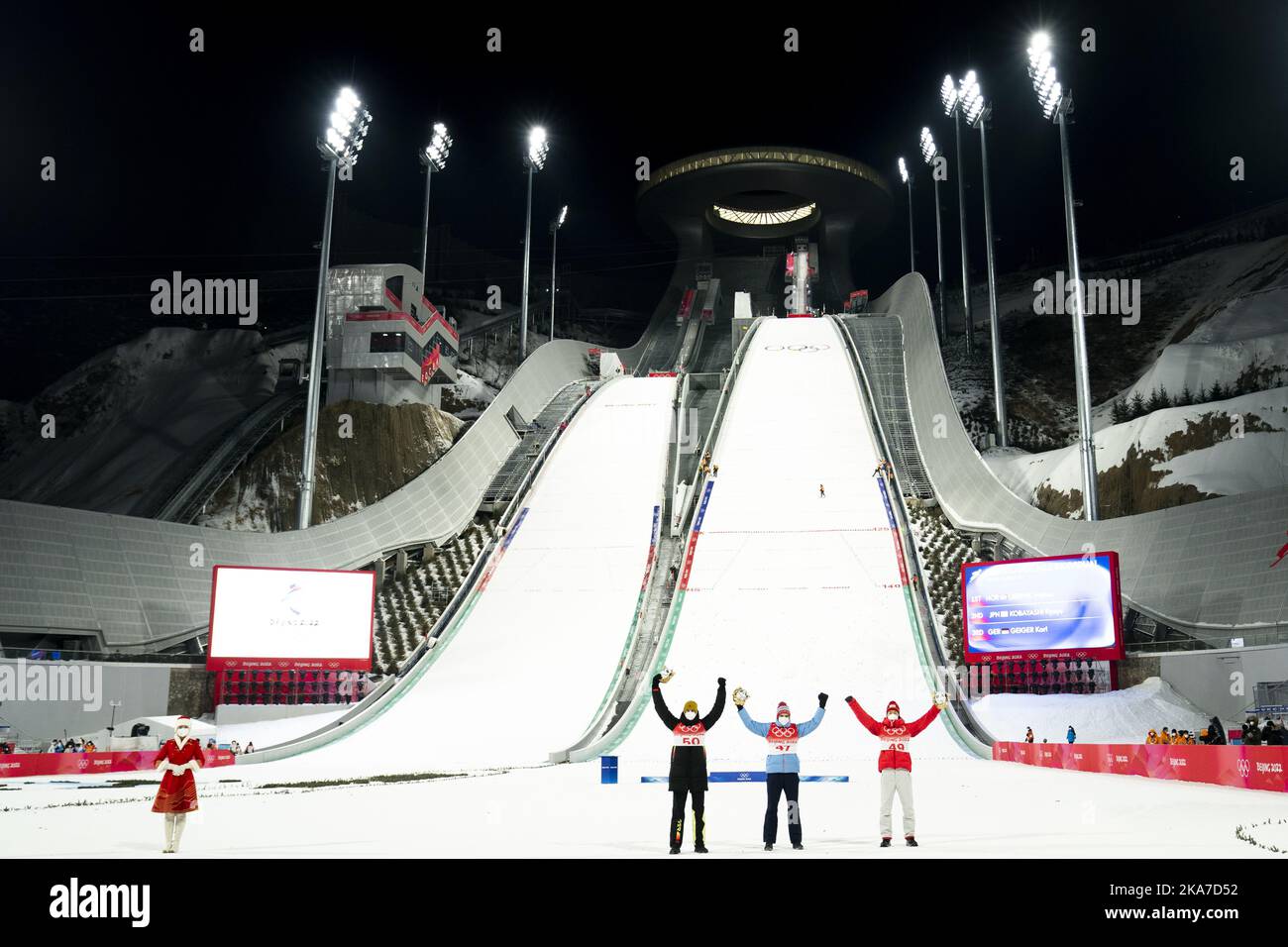 Zhangjiakou, China 20220212. Marius Lindvik took the gold medal during ...