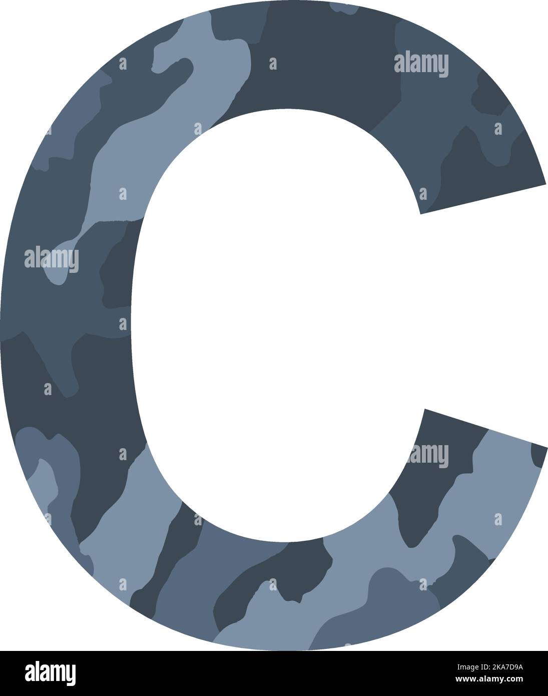 English alphabet letter C, khaki style isolated on white background - Vector illustration Stock ...