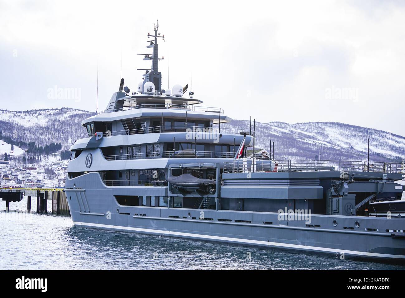 Narvik 20220301. The yacht Ragnar at the quay in Narvik. The boat is ...