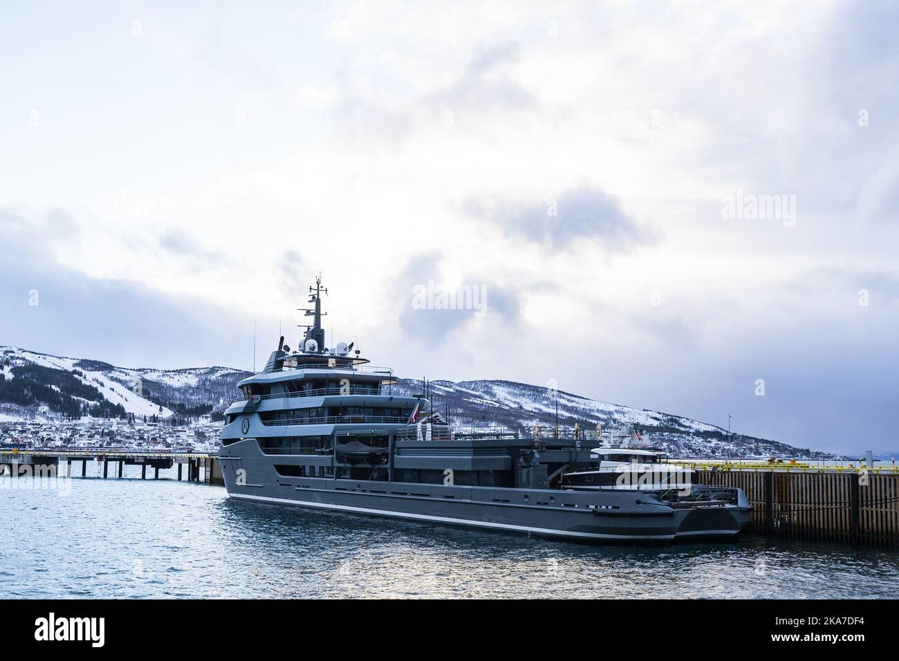 Narvik 20220301. The yacht Ragnar at the quay in Narvik. The boat is ...