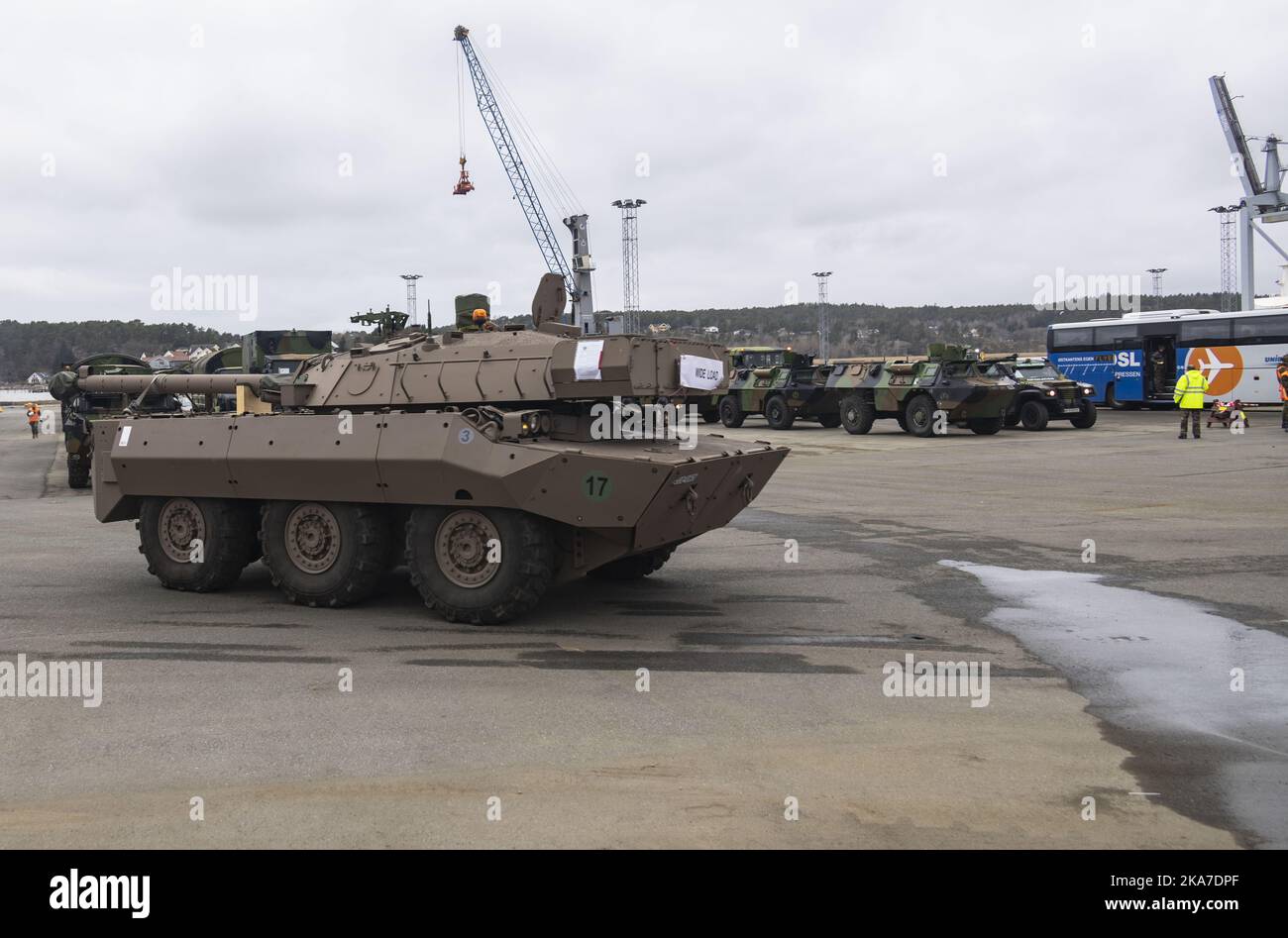 Fredrikstad 20220310. Materials and vehicles for parts of NATO's rapid ...
