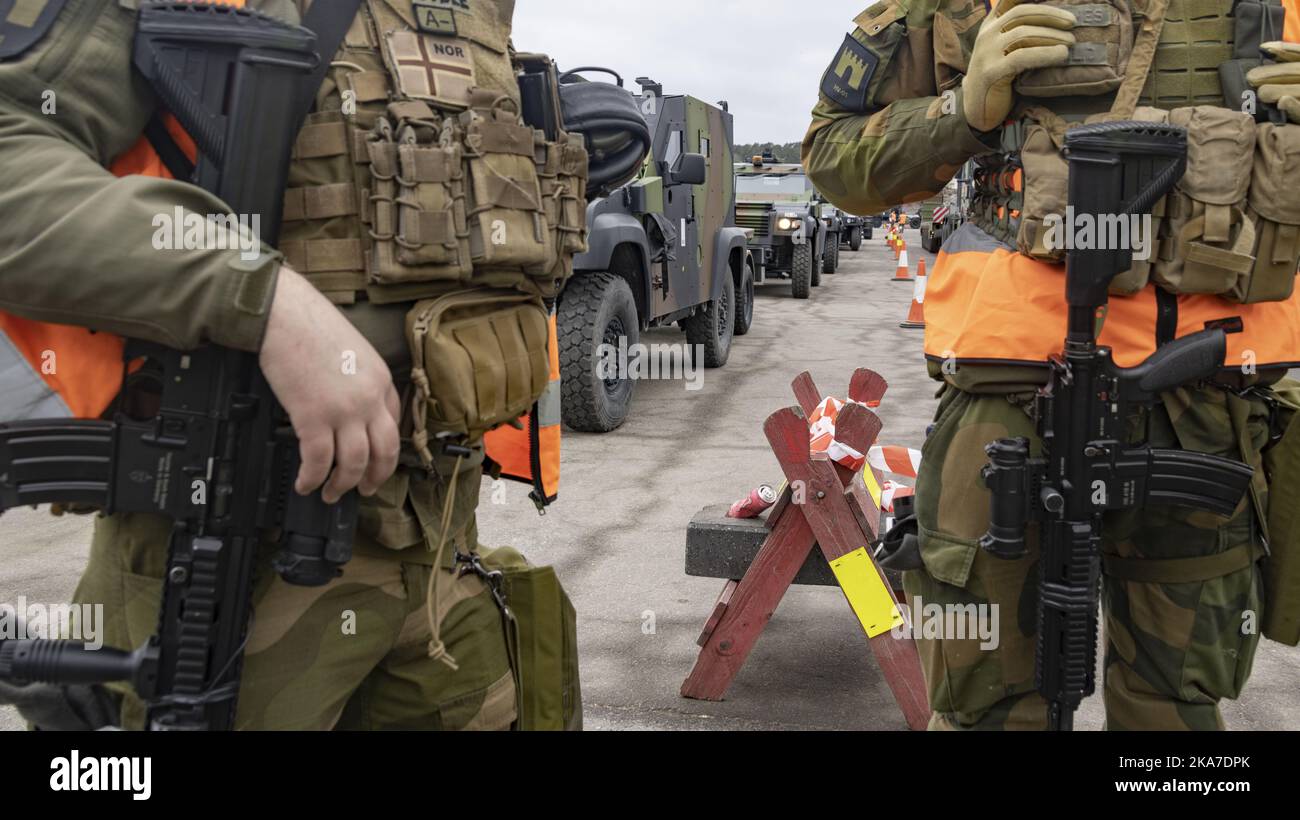 Fredrikstad 20220310. Materials and vehicles for parts of NATO's rapid ...