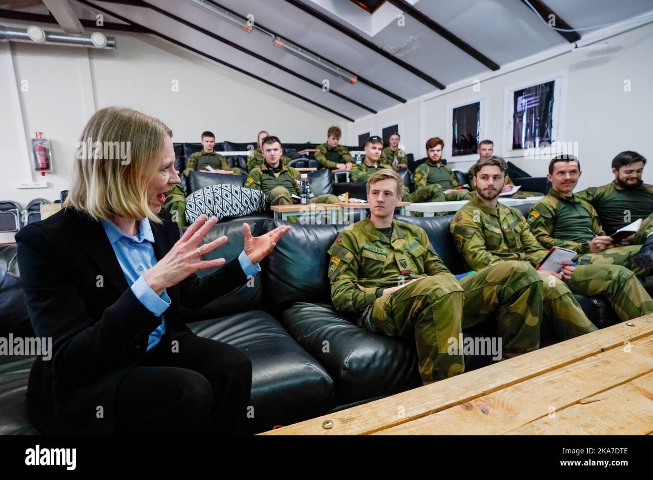Rukla, Lithuania 20220317. Norway's Foreign Minister, Anniken Huitfeldt ...