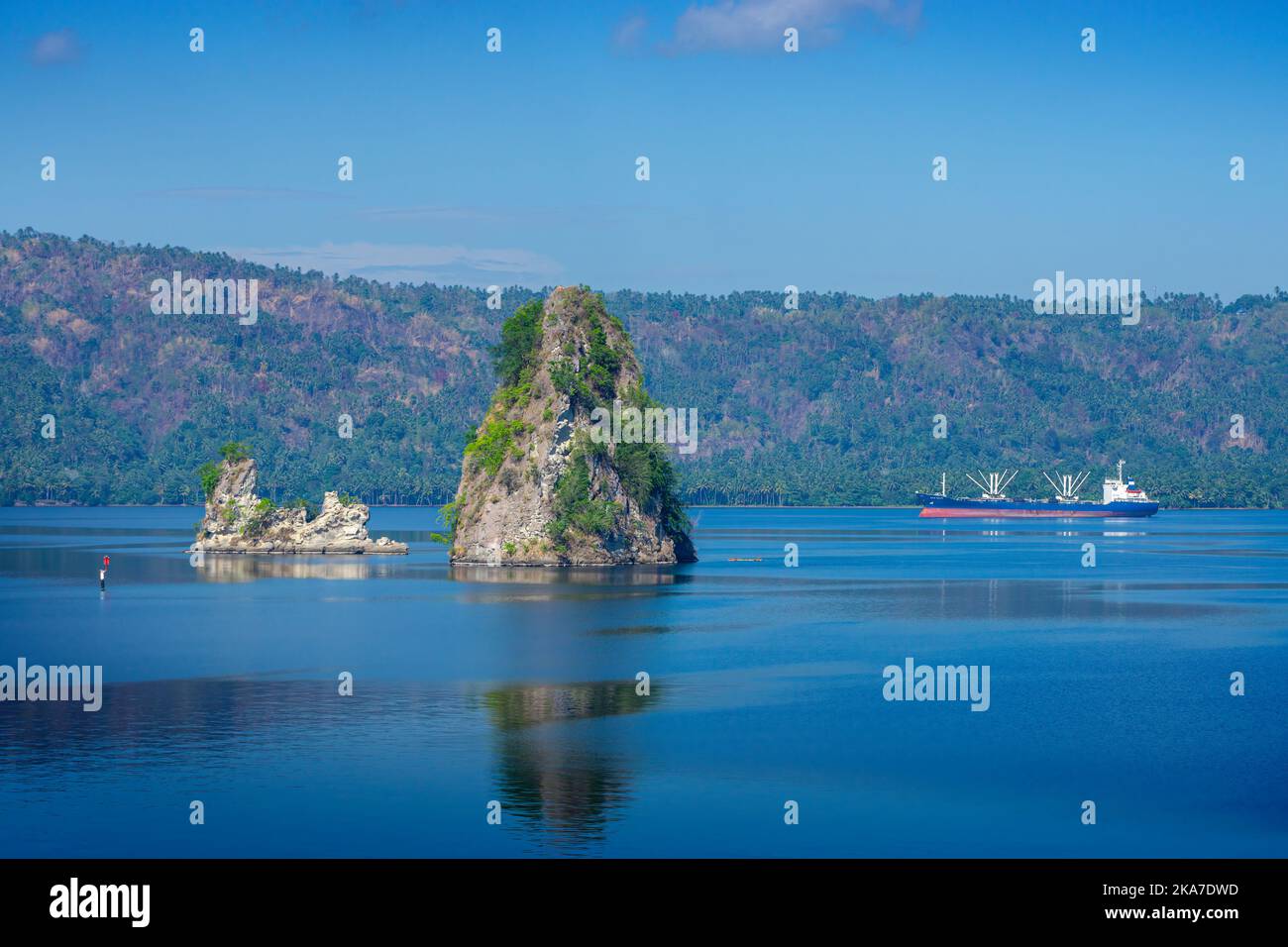 The Dawapia (Bee Hives) Rock Formations) with freighter passing in ...