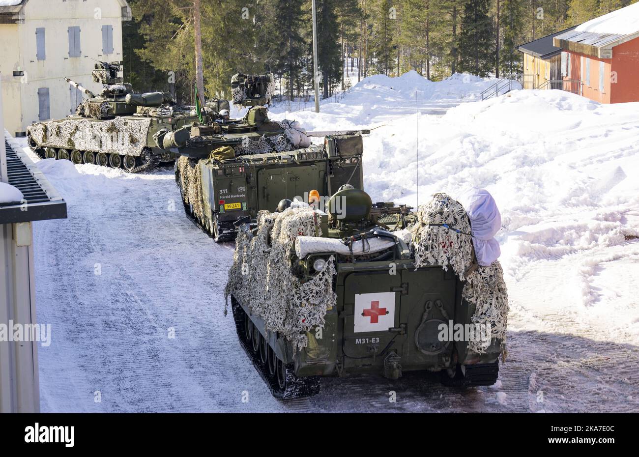 Rena 20220321. Department with soldiers from the Telemark Battalion ...