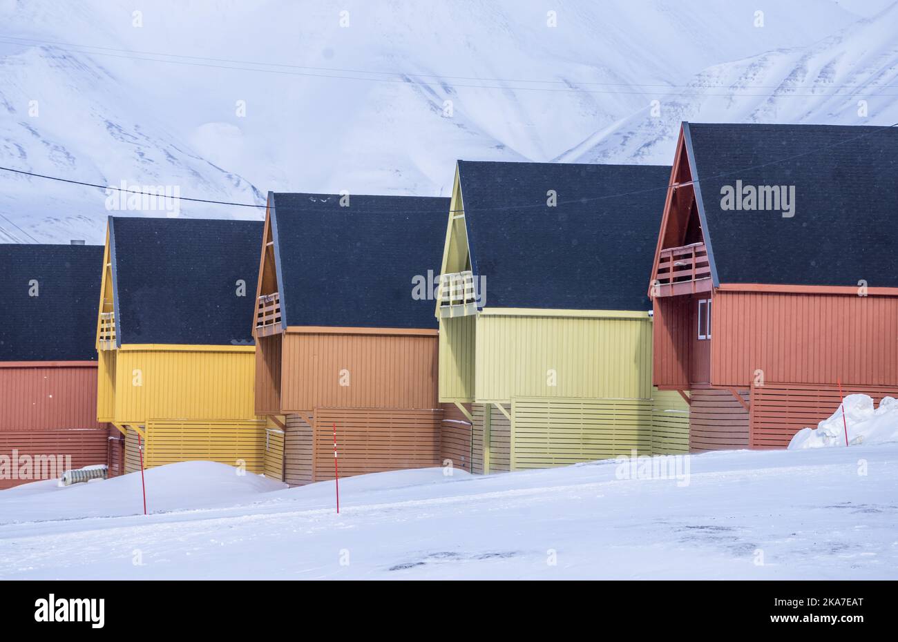 Longyearbyen, Svalbard 20220420. House in different colors in ...