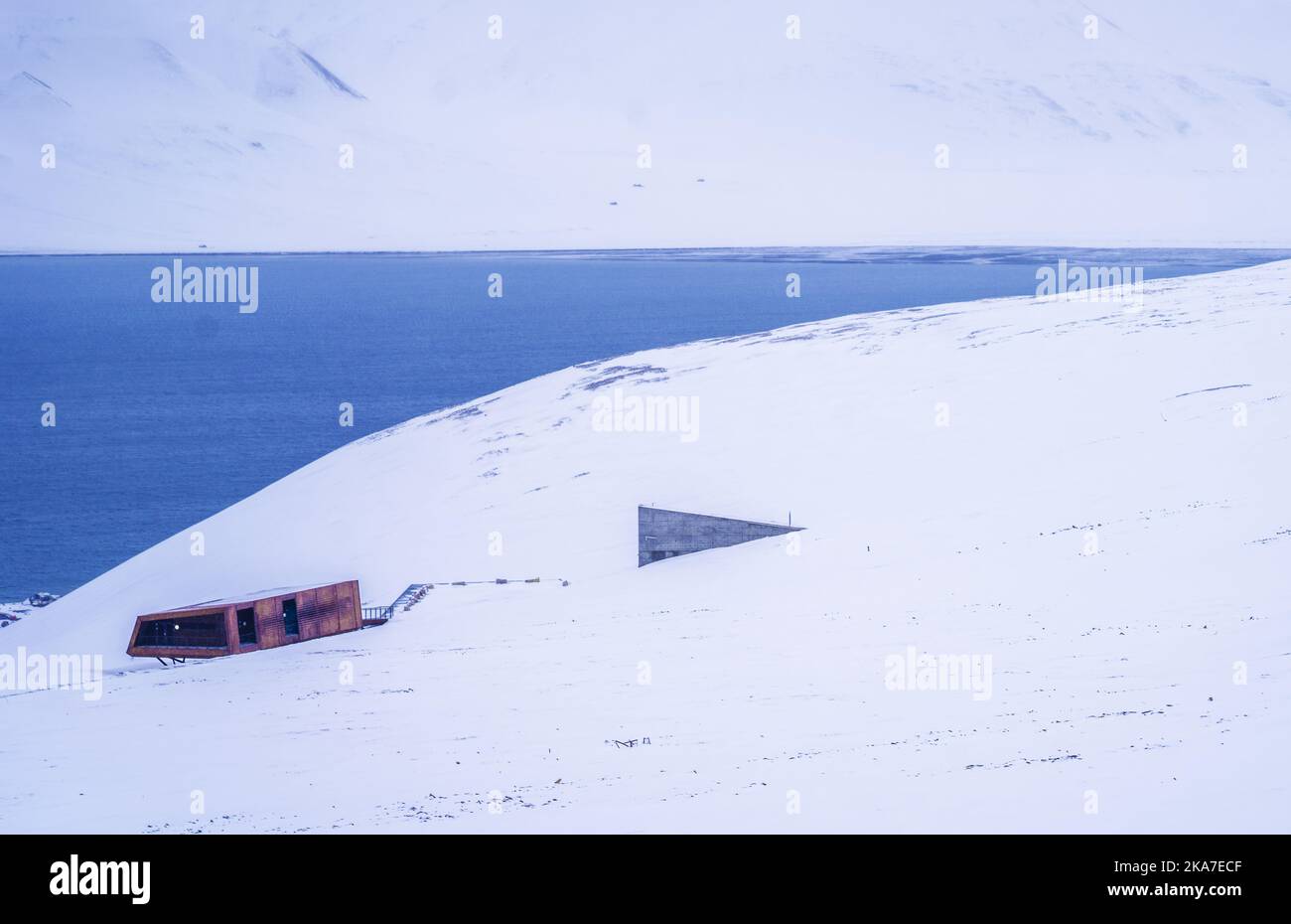 Longyearbyen, Svalbard 20220420. The seed store outside Longyearbyen on ...