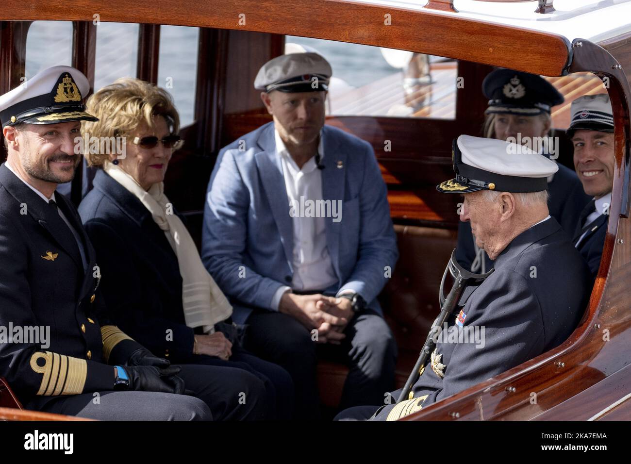 Oslo 20220509. King Harald, Queen Sonja and Crown Prince Haakon at the ...