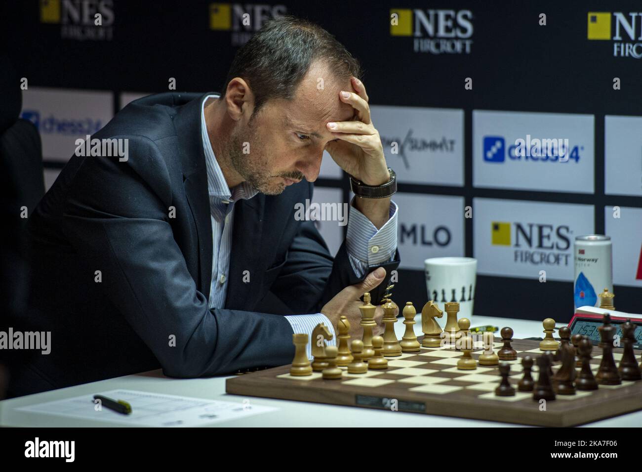 Stavanger 20220601. Veselin Topalov during Norway Chess 2022 which is ...
