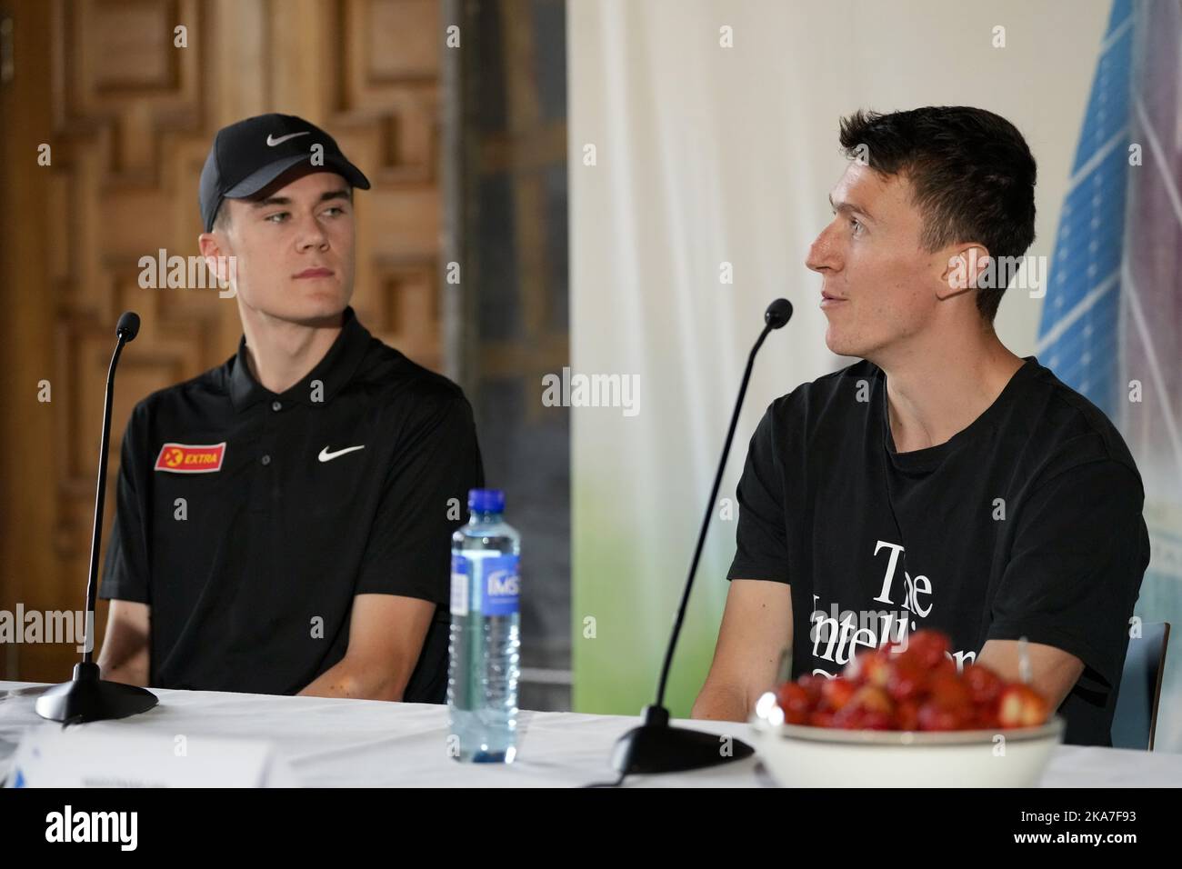 Oslo 20220615. Jakob Ingebrigtsen (Left) from Norway and Jake Wightman ...