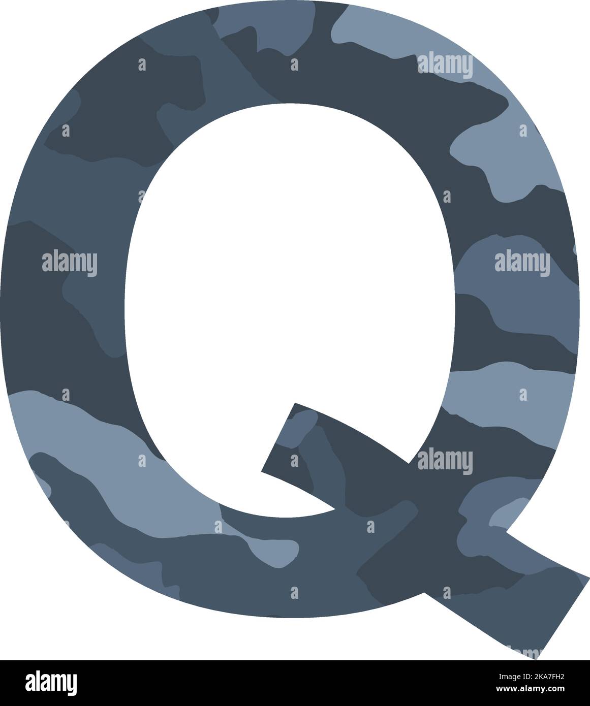 English alphabet letter Q, khaki style isolated on white background ...