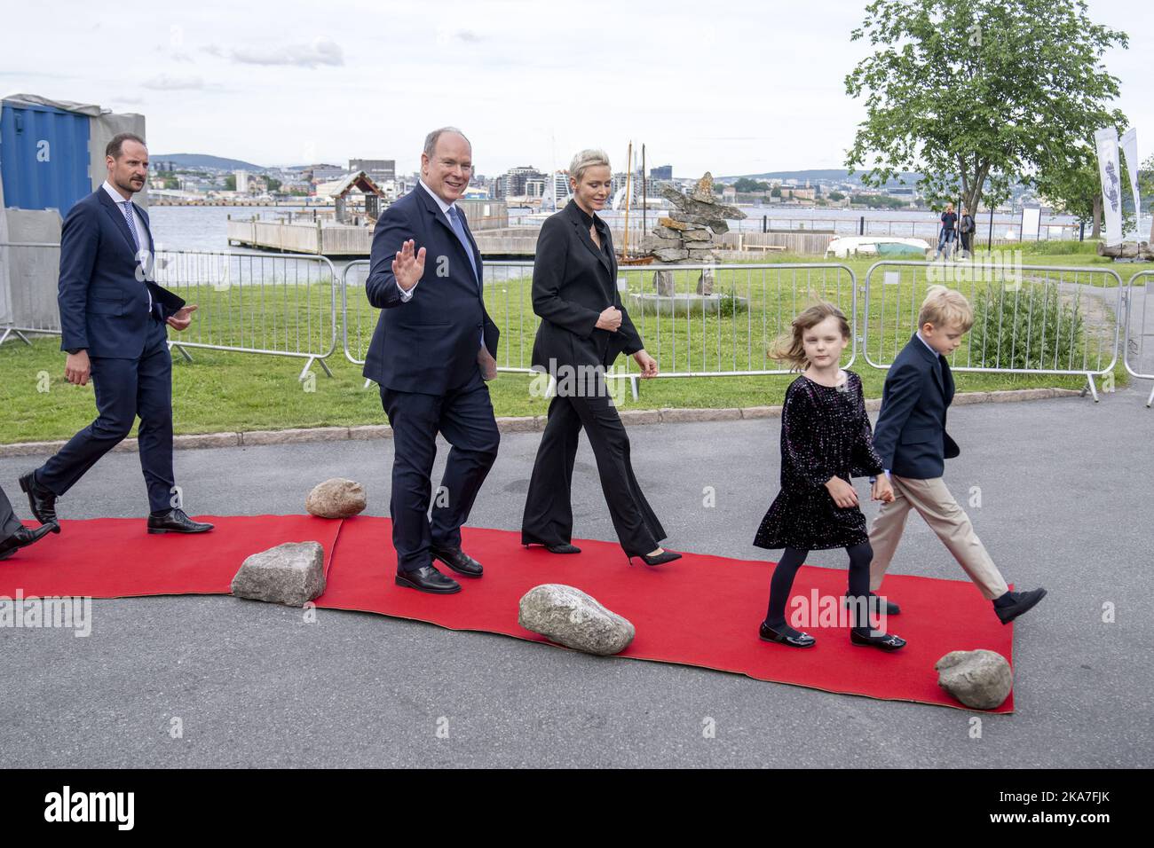 Oslo 20220622. Crown Prince Haakon of Norway, Prince Albert II ...