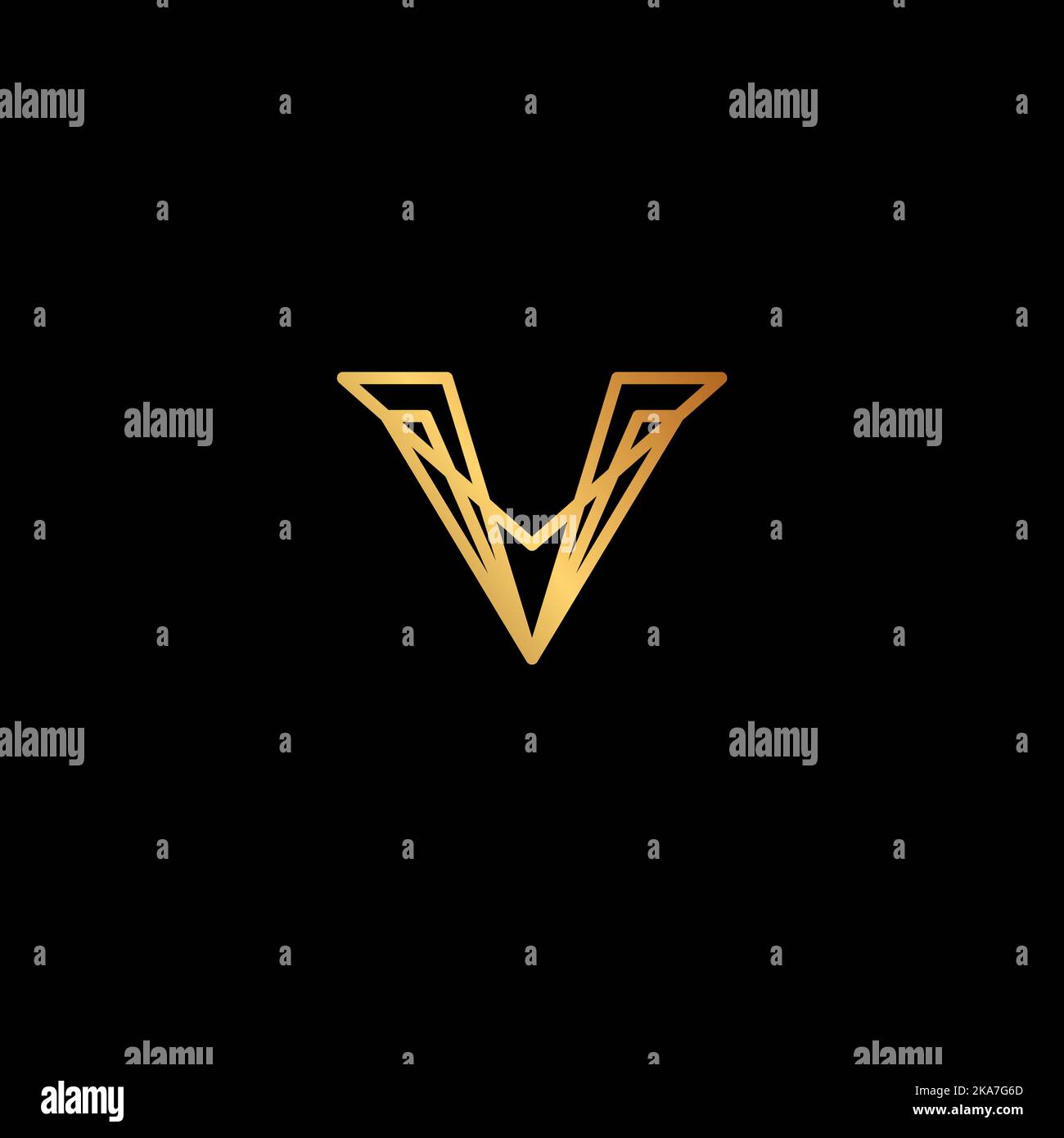 V Line Logo With Gold Color Combination Stock Vector Image & Art - Alamy
