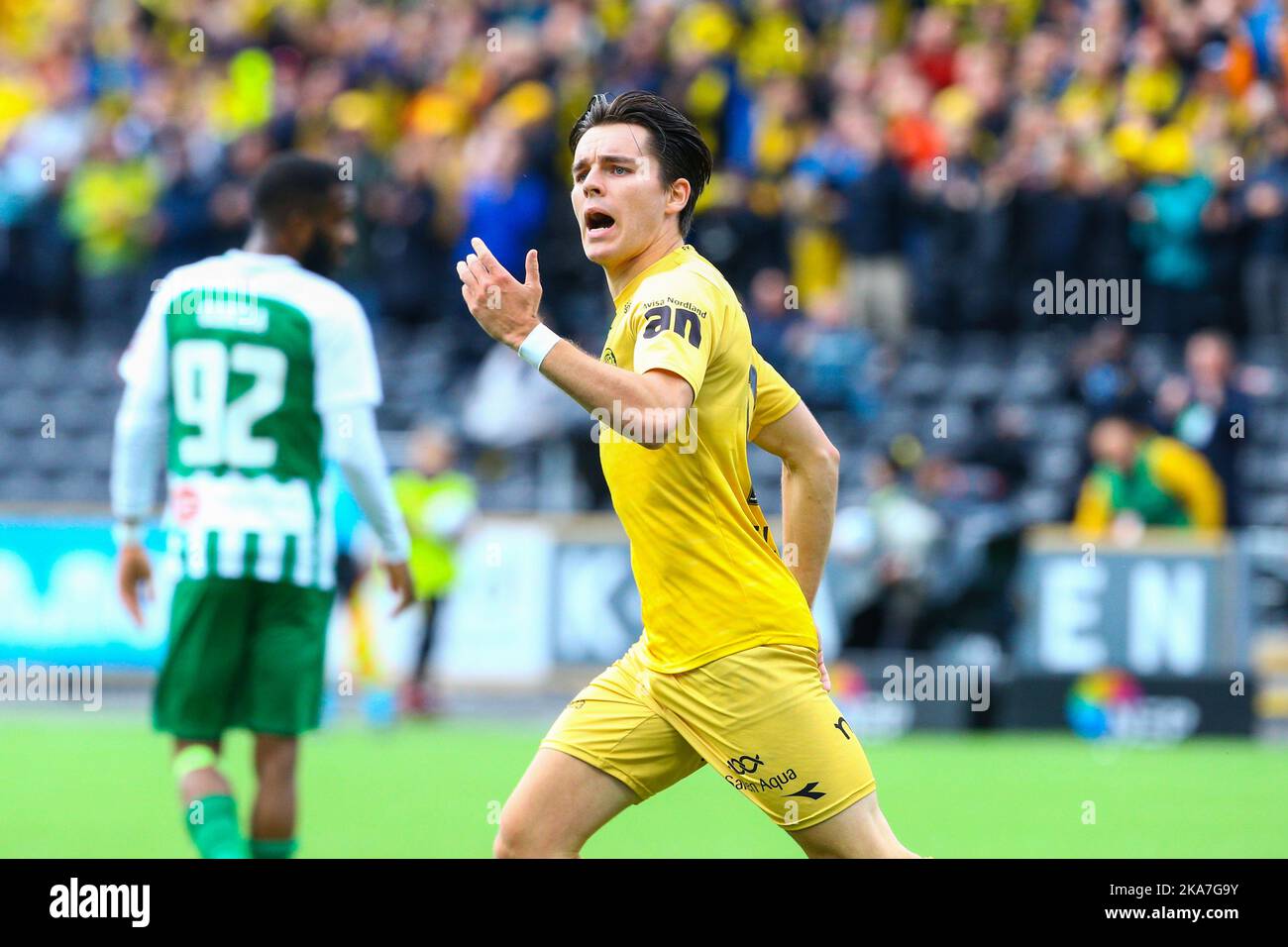 BodÃ¸ 20220803. Bodoe/Glimt's Hugo Vetlesen celebrates his scoring at ...