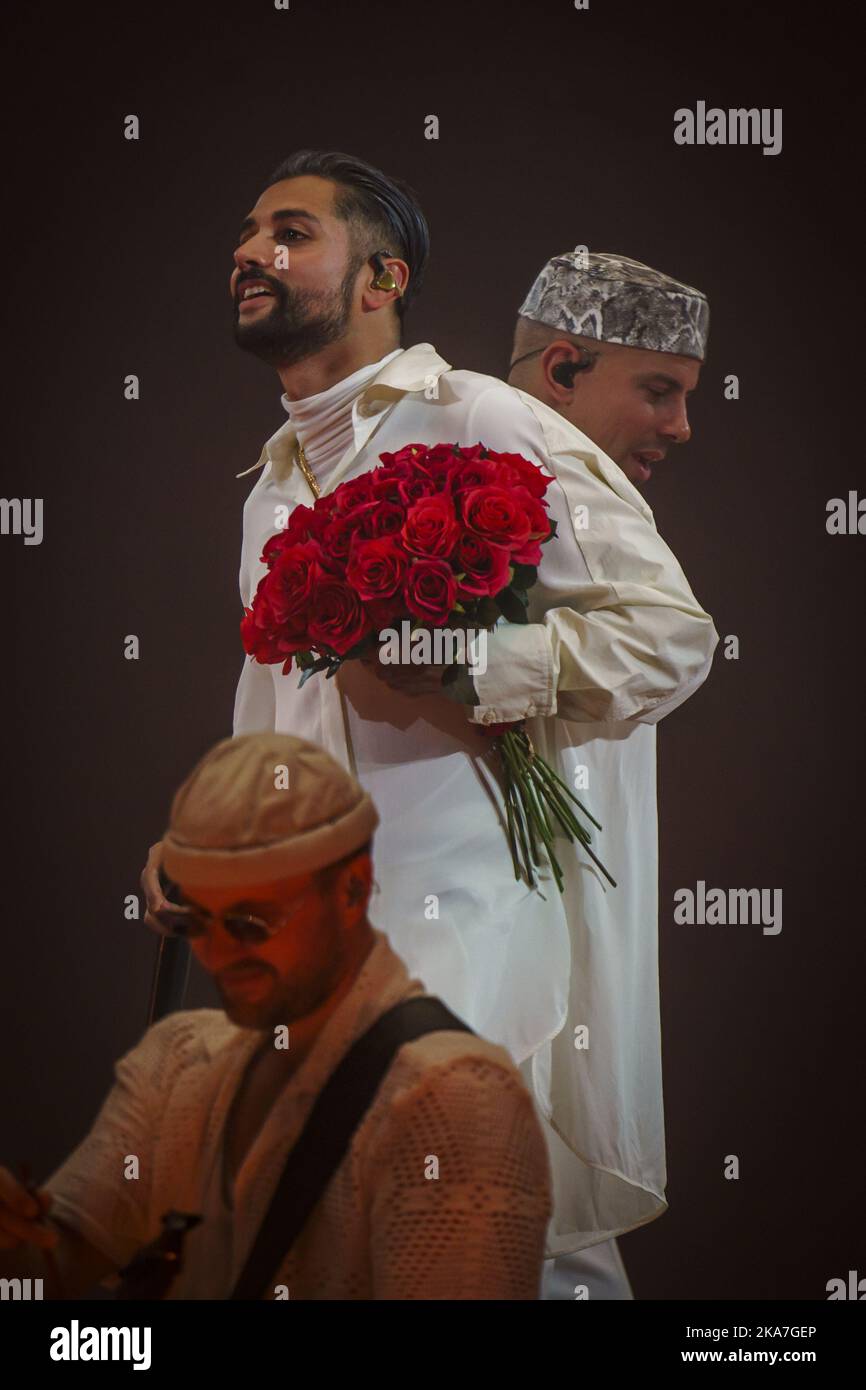 Oslo 20220812. The Norwegian hip-hop duo Karpe, consisting of Magdi ...