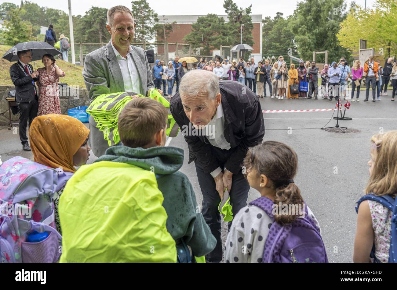 Arendal 20220818. The Norwegian Prime Minister Jonas Gahr Store (Ap ...