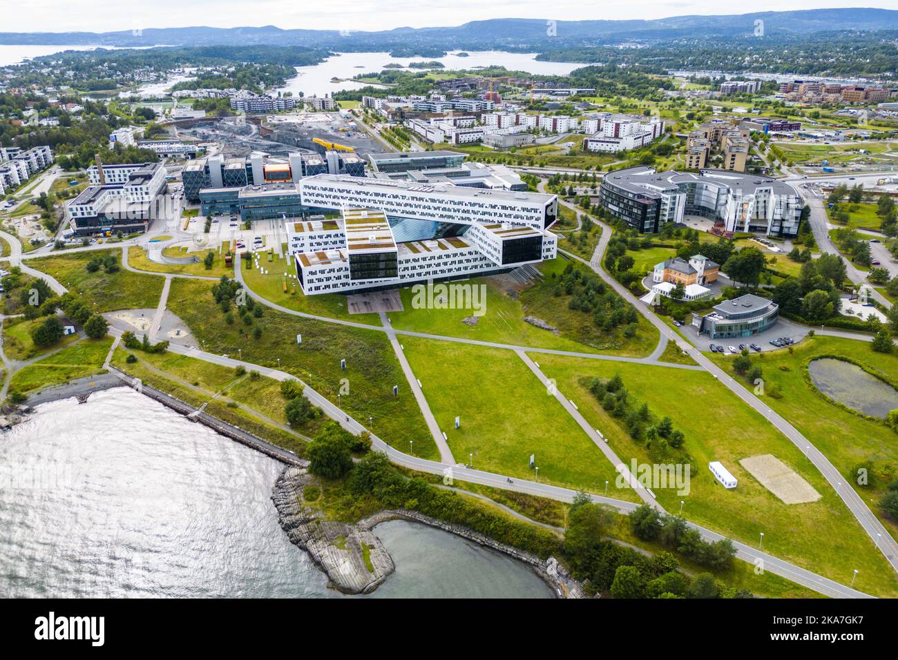 Baerum 20220819. The Equinor building at Fornebu in Baerum municipality ...