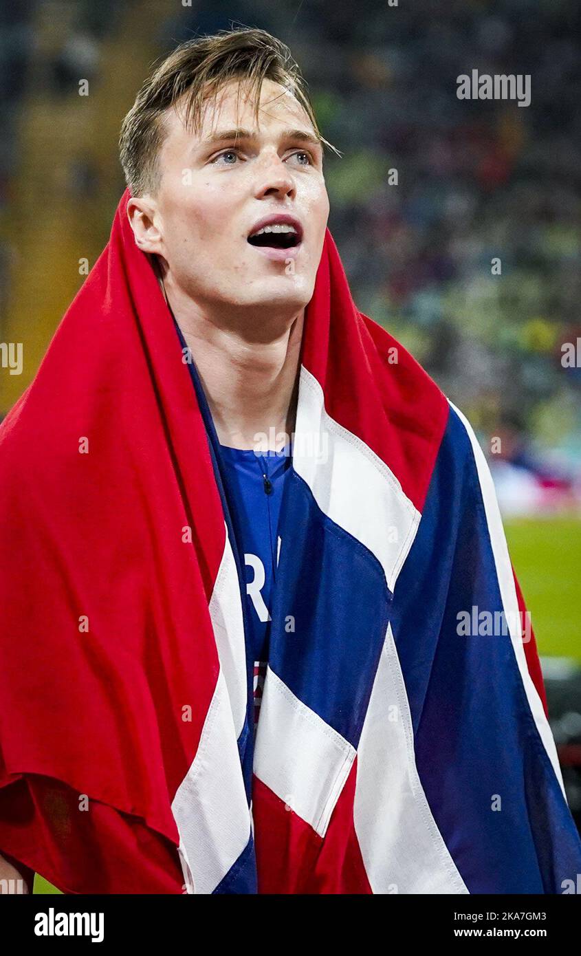 Munich, Germany 20220819. Karsten Warholm wins the 400 m hurdles during ...