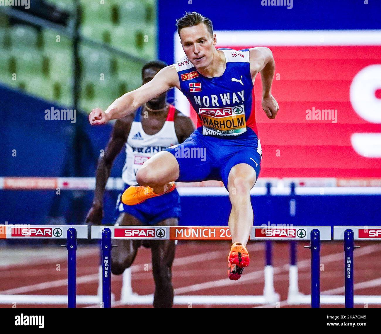 Munich, Germany 20220819. Karsten Warholm wins the 400 m hurdles during ...