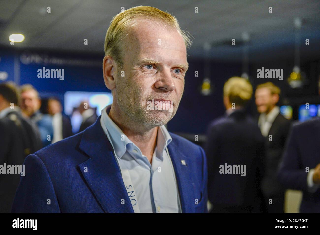 Stavanger 20220829. Yara CEO Svein Tore Holsether after the press ...