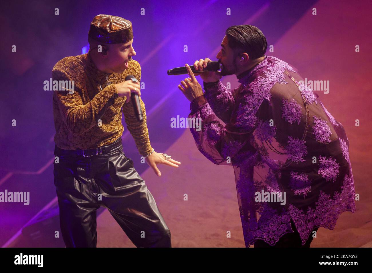 Oslo 20220827. The Norwegian hip-hop duo Karpe, consisting of Magdi ...