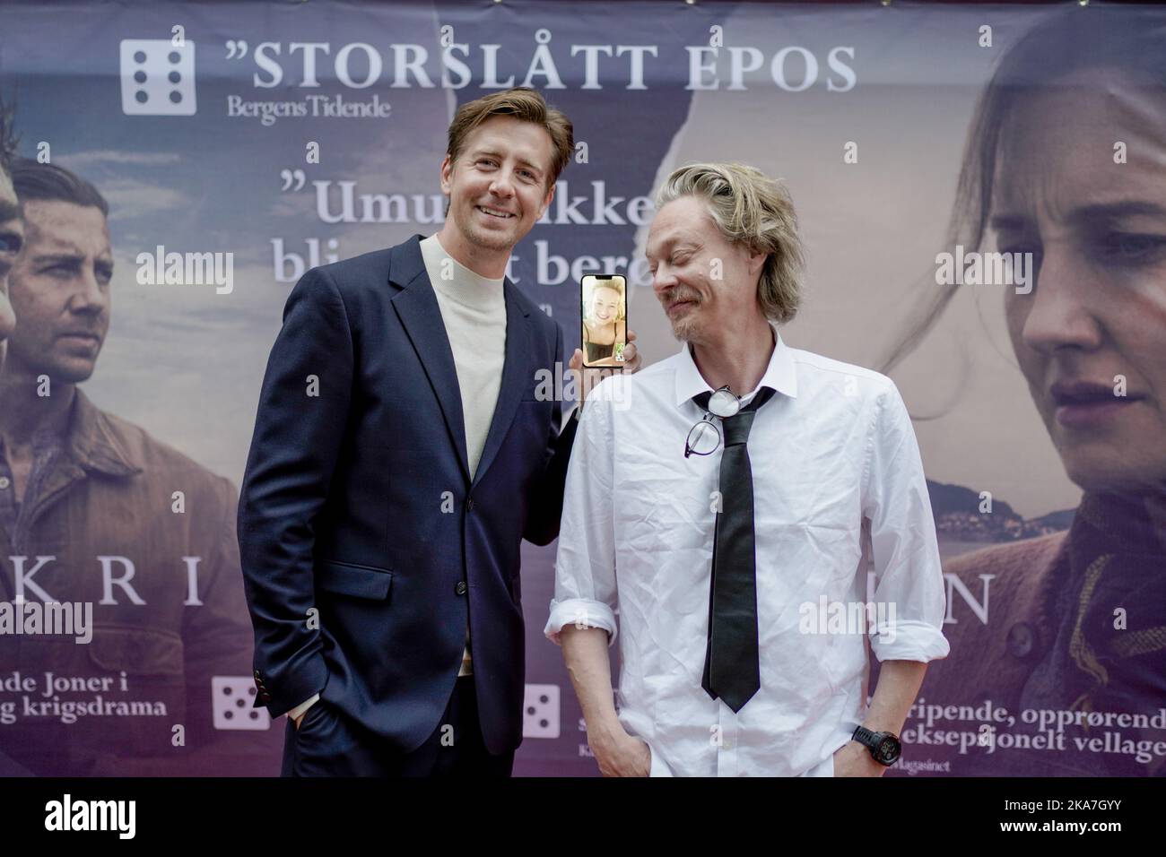 Oslo 20220826. Kristoffer Joner (to the right) and Paal Sverre Hagen ...