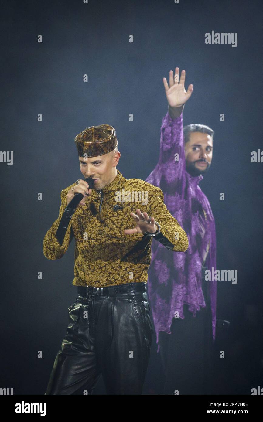 Oslo 20220827. The Norwegian hip-hop duo Karpe, consisting of Magdi ...