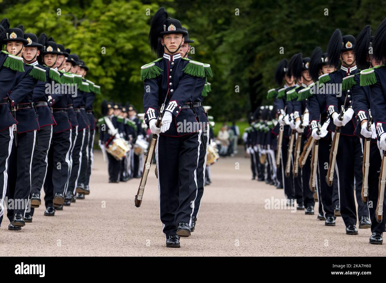 Oslo 20220902. King Harald and Crown Prince Haakon follow HM The King's ...