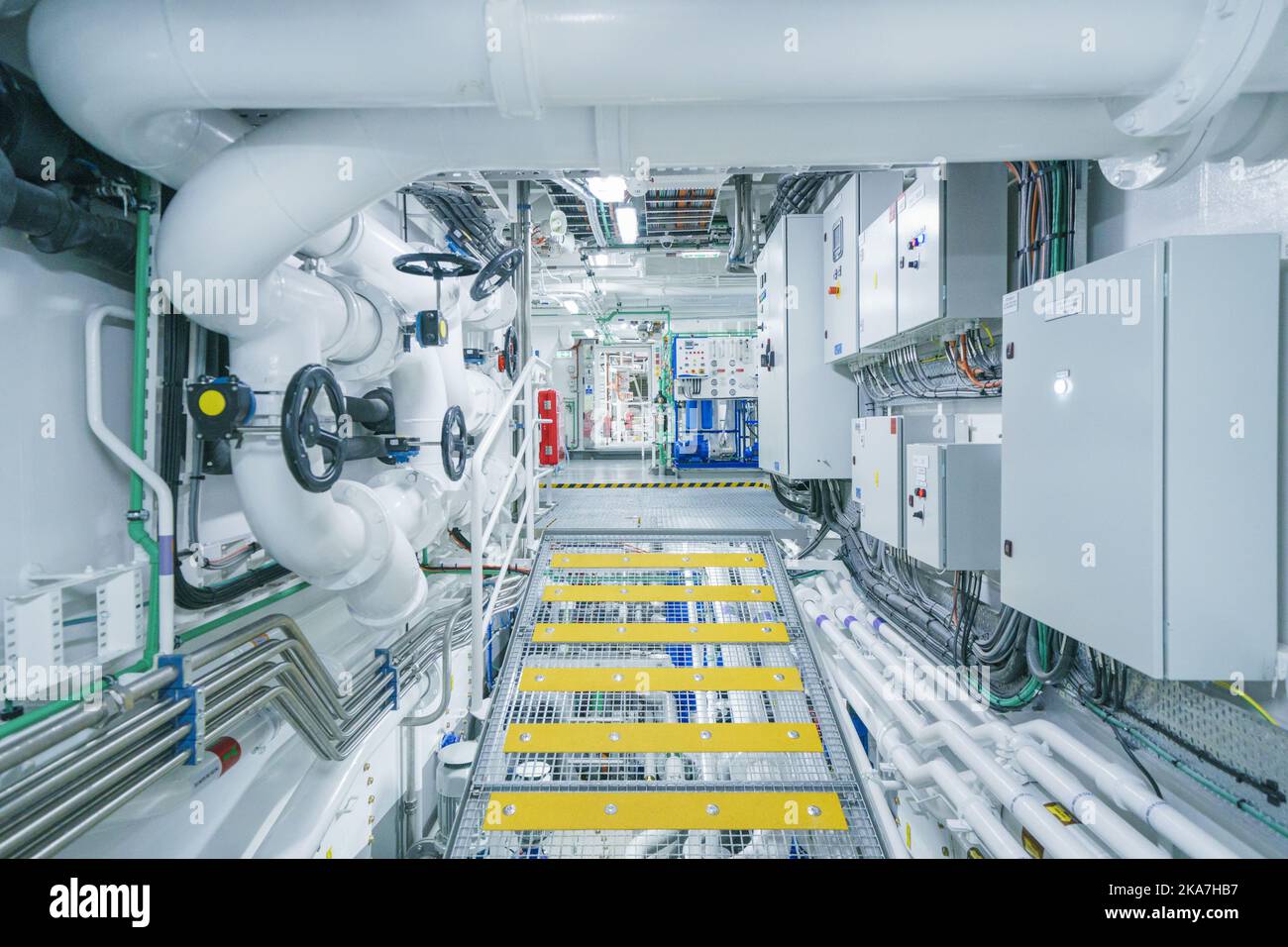 Oslo 20220912. The engine room on the Norwegian offshore wind ship ...