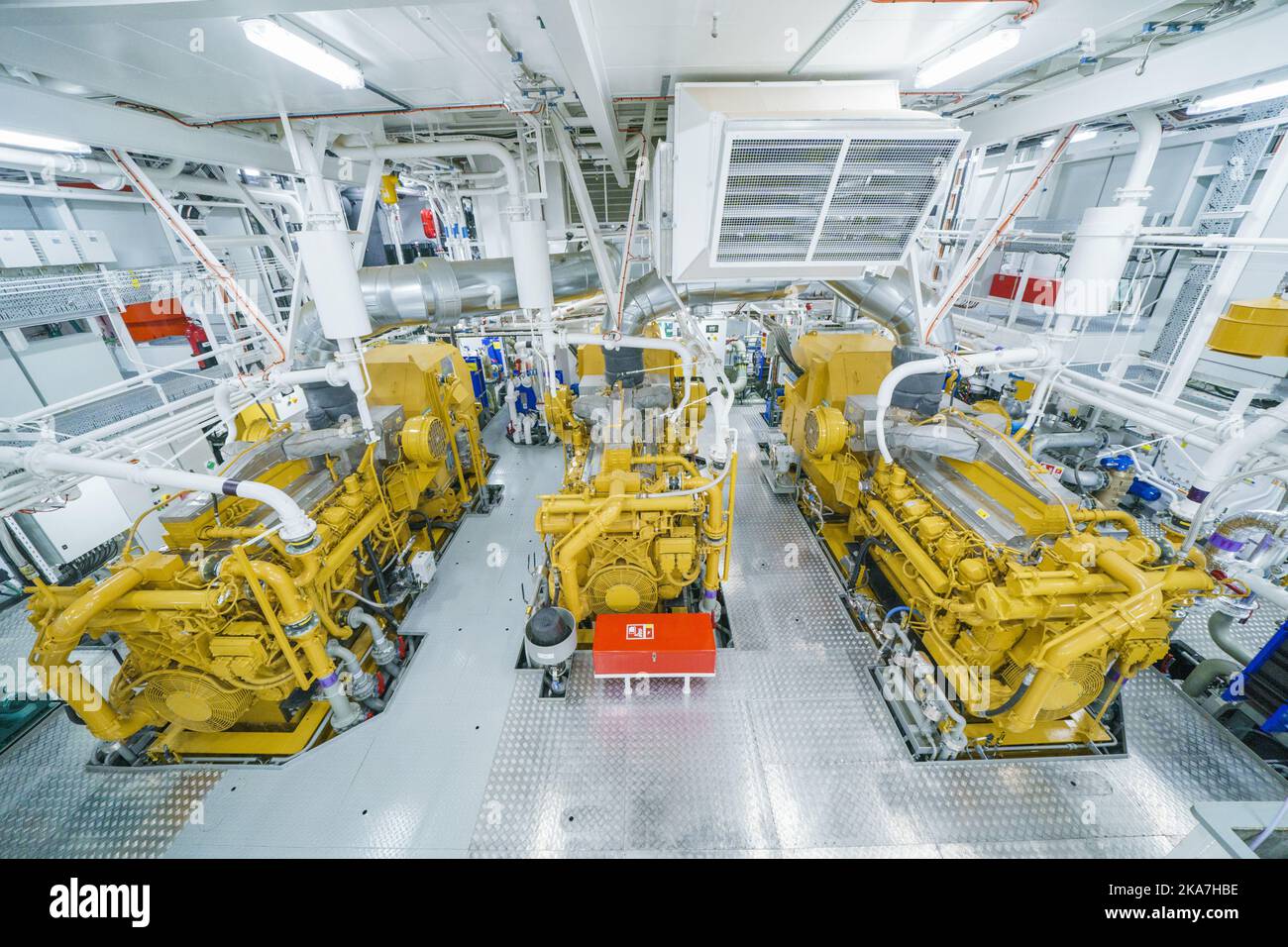 Oslo 20220912. The engine room on the Norwegian offshore wind ship ...