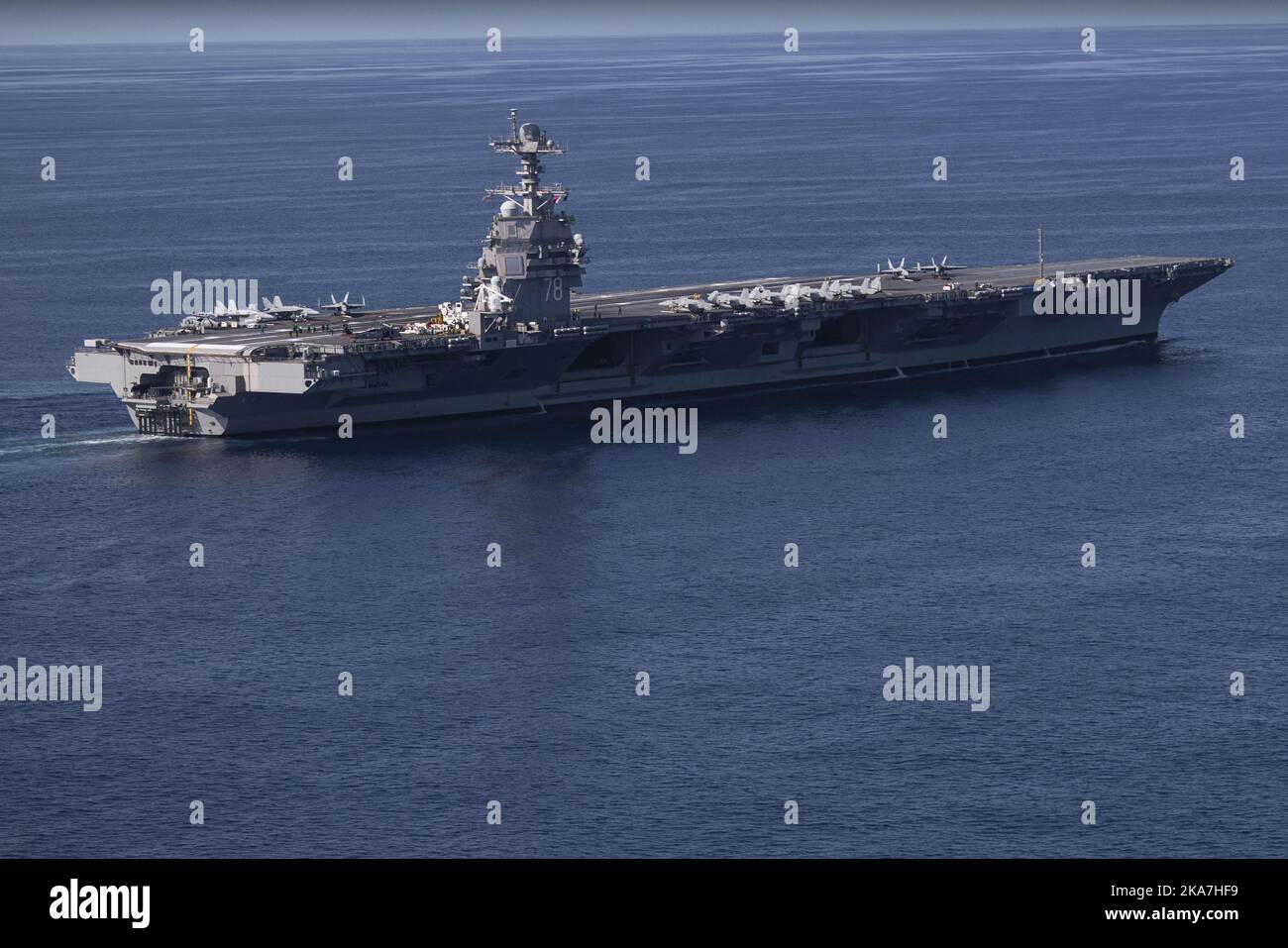 Norfolk, USA 20220919. The American aircraft carrier "Gerald R. Ford ...