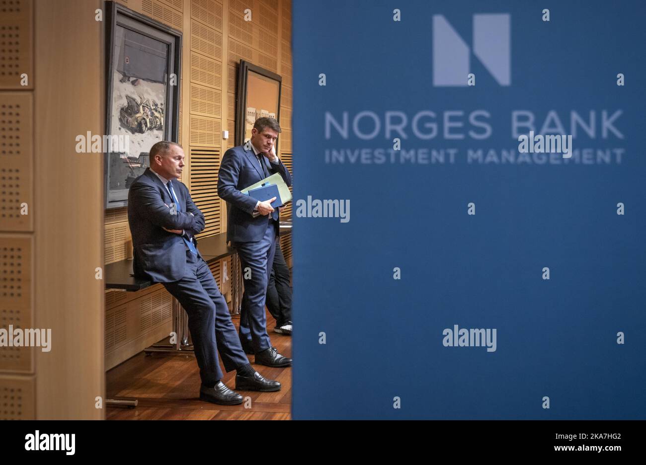 Oslo 20220920. Oil fund manager Nicolai Tangen and head of ownership ... Oslo 20220920. Oil fund manager Nicolai Tangen and head of ownership ...
