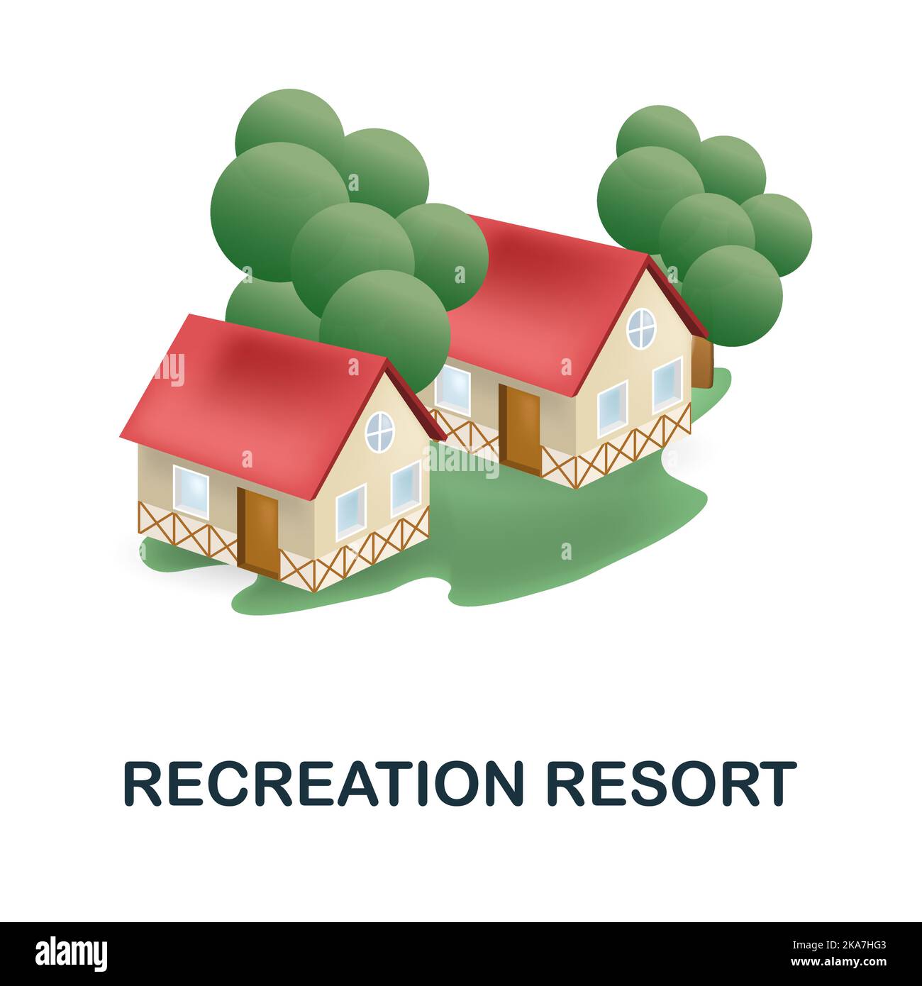 Recreation Resort icon. 3d illustration from resorts collection ...
