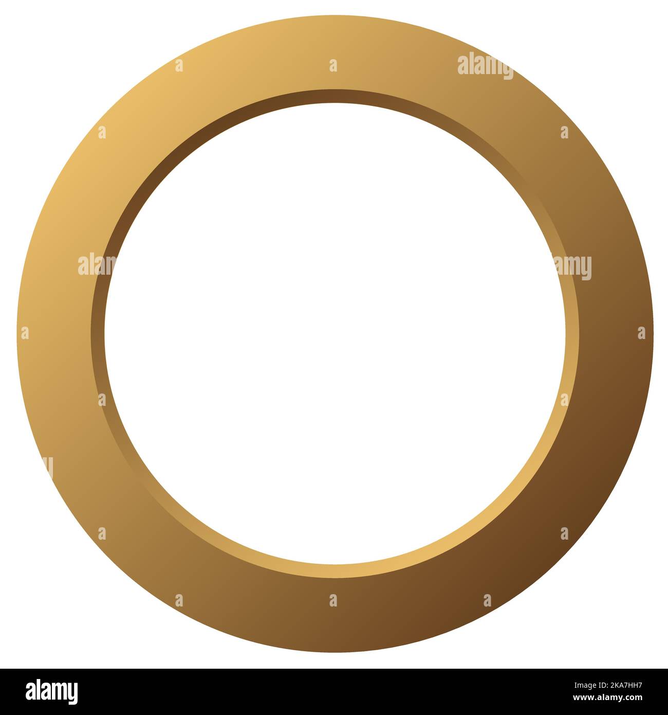 Golden thick ring with gradient isolated on white background. Vector ...