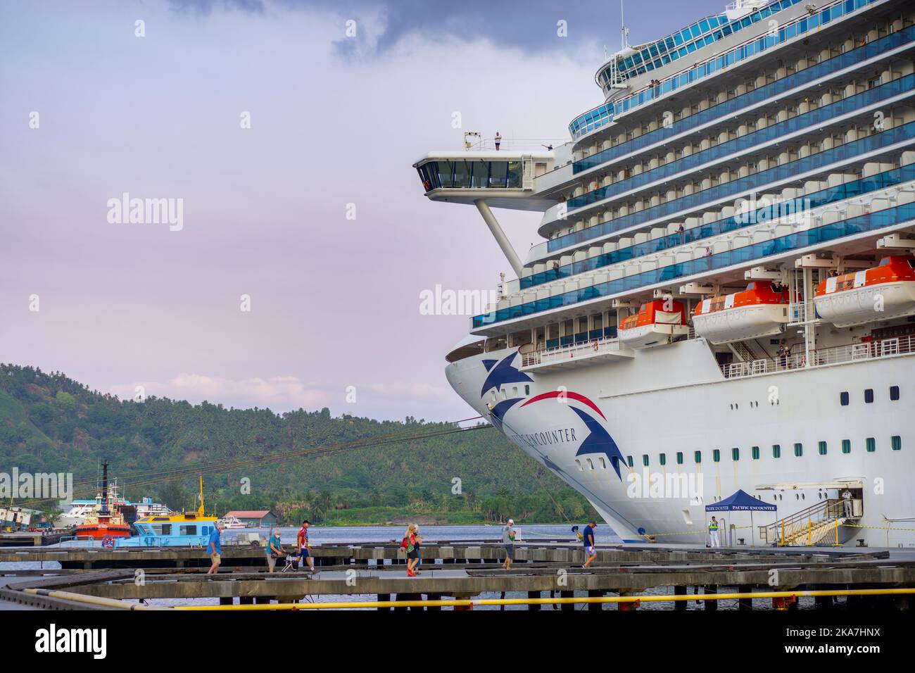 Cruise ship tied up at Rabaul harbour, Rabual Papua New Guinea Stock ...