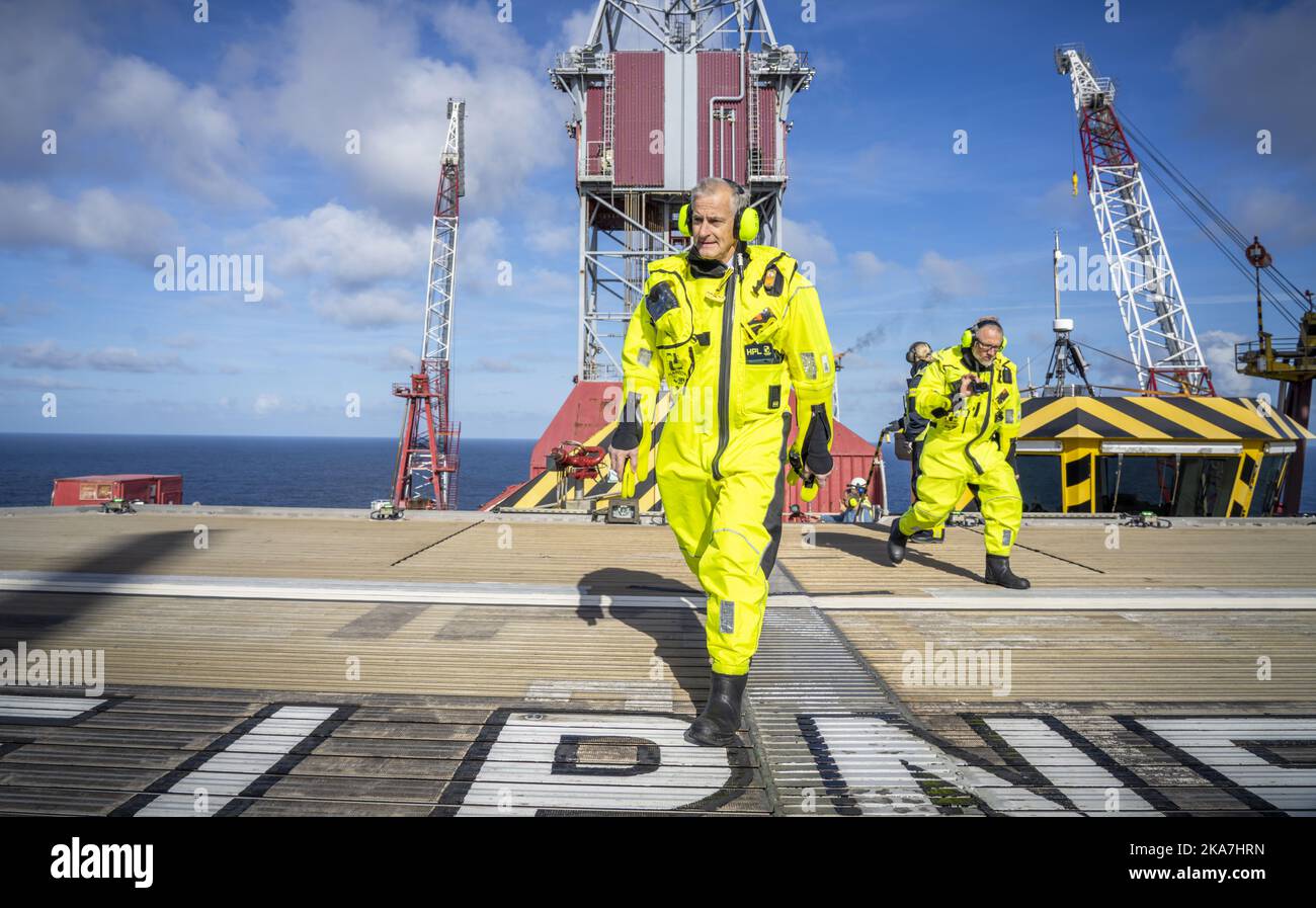 Stavanger 20221001. Prime Minister Jonas Gahr Stoere visits the ...