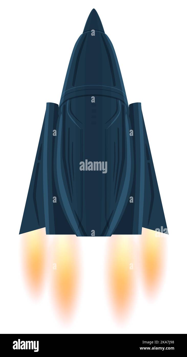 Cartoon spaceship with triangle aggressive form similar fighter ...