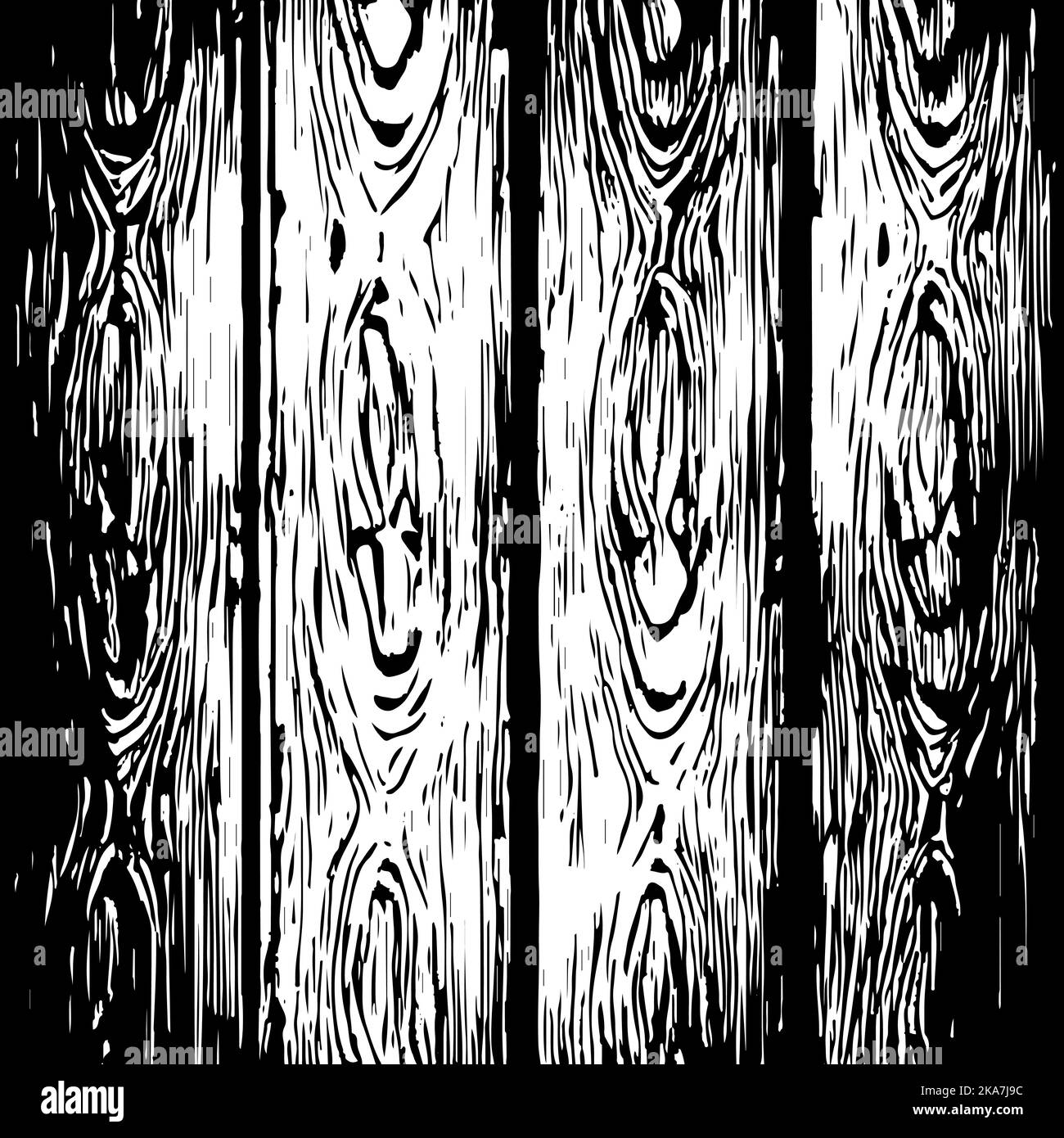 Texture of vertical wooden planks black silhouette isolated on white ...