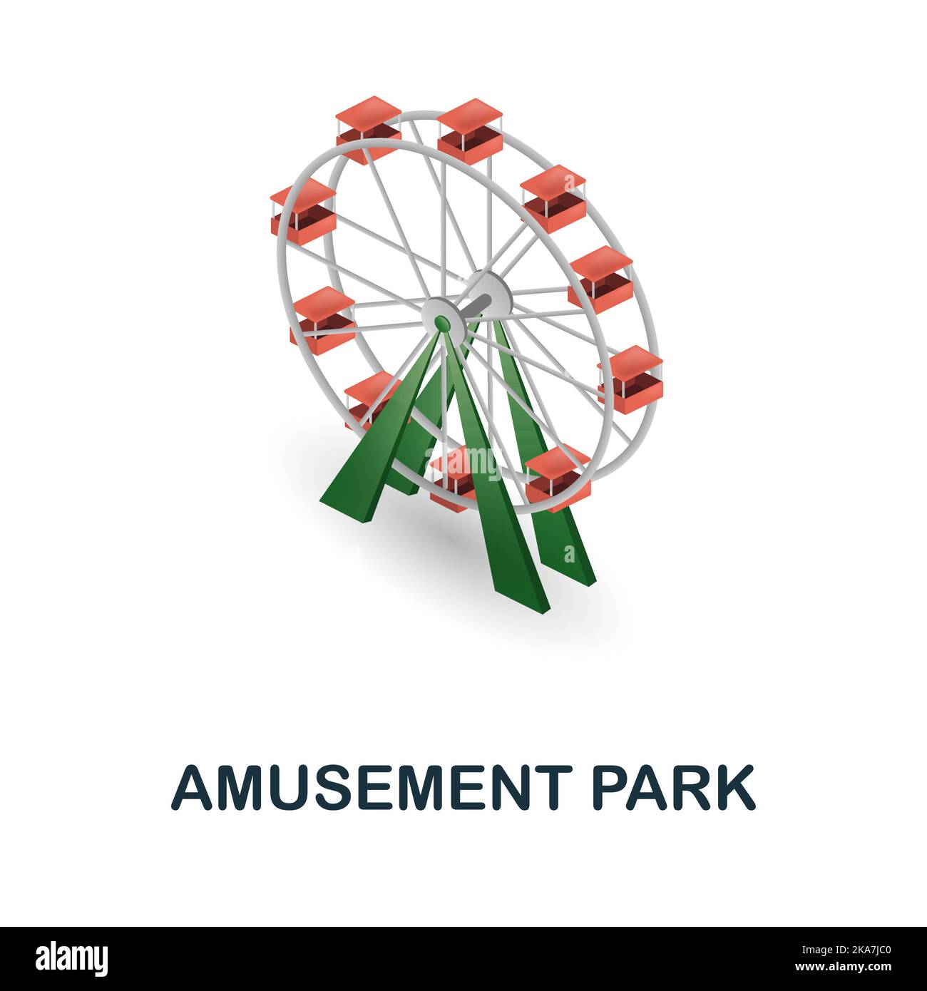 Amusement Park icon. 3d illustration from resorts collection. Creative ...