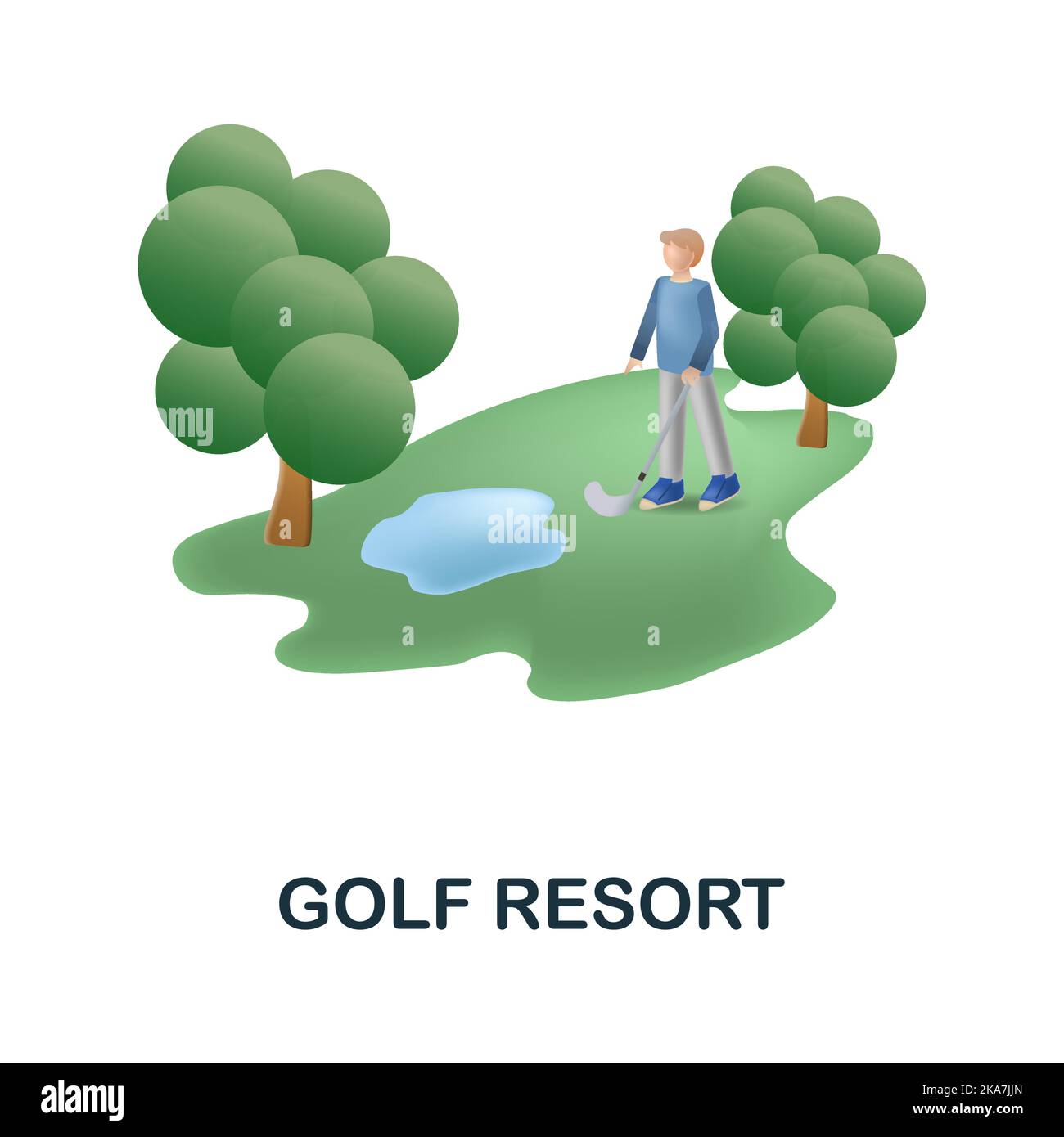 Golf Resort icon. 3d illustration from resorts collection. Creative ...