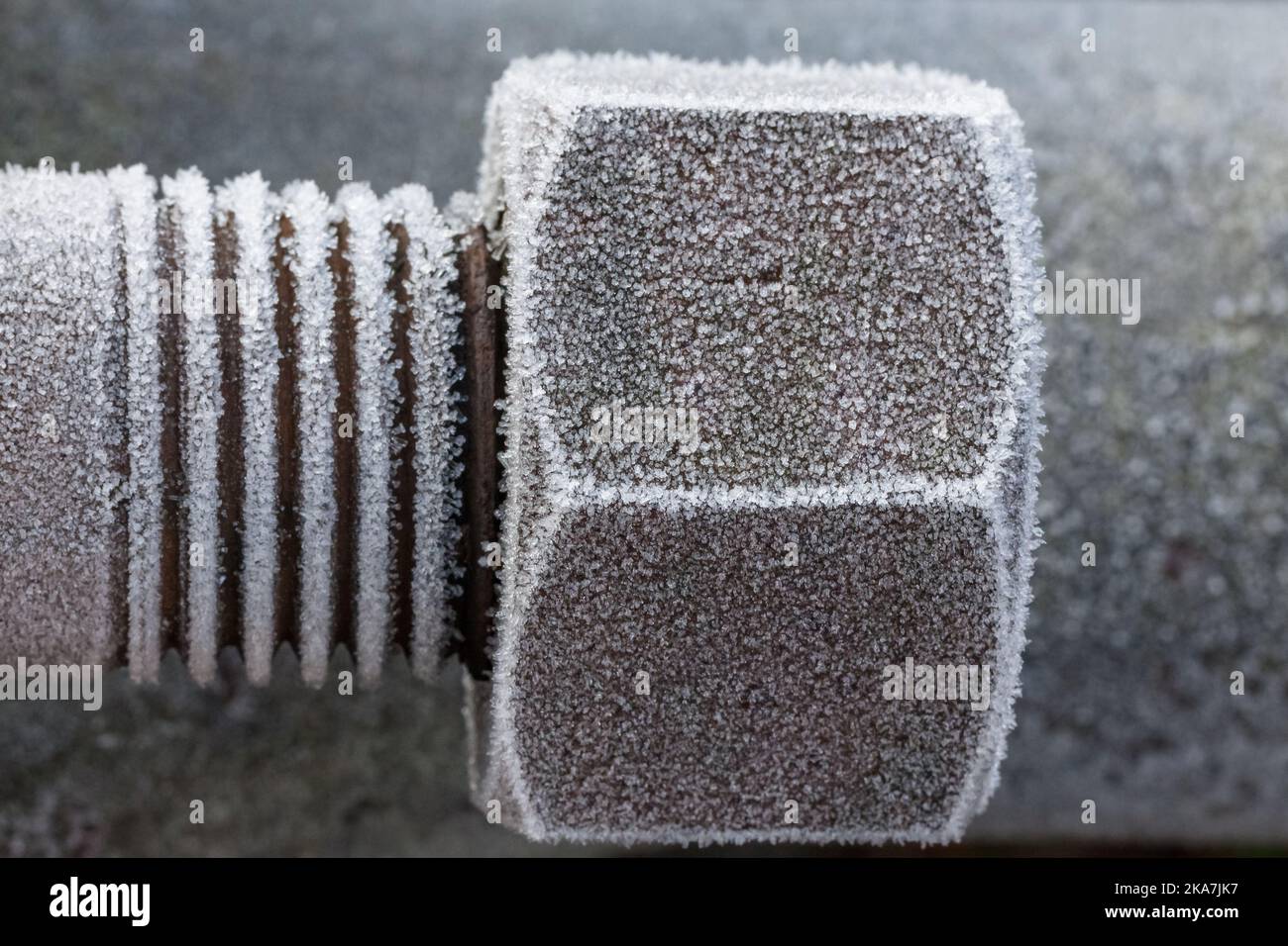 Nut & Bolt Covered in Ice Crystals Stock Photo - Alamy