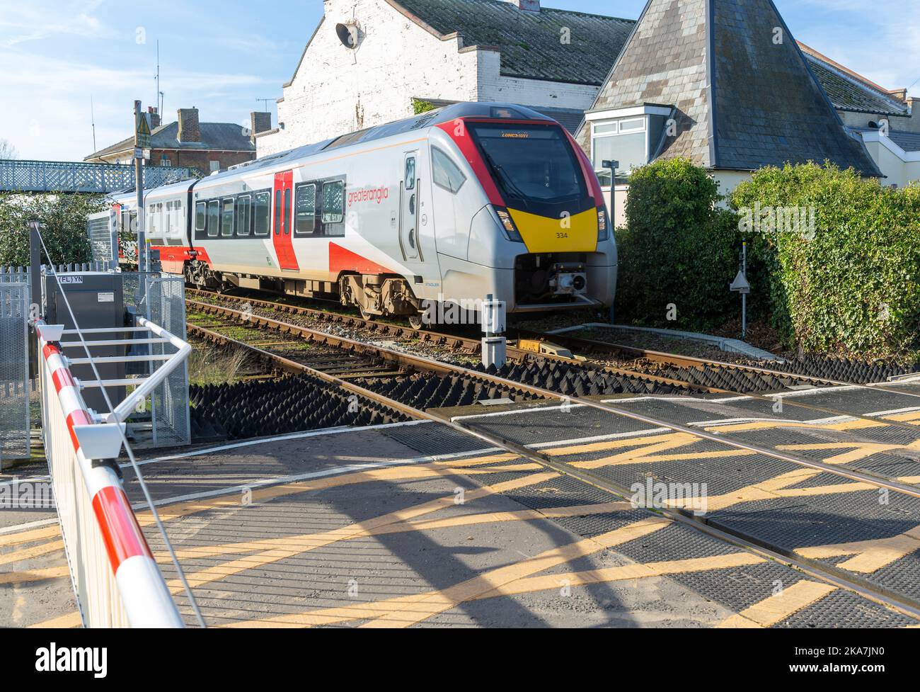 Abellio Greater Anglia Class 755 Stadler bi-modal train at level ...